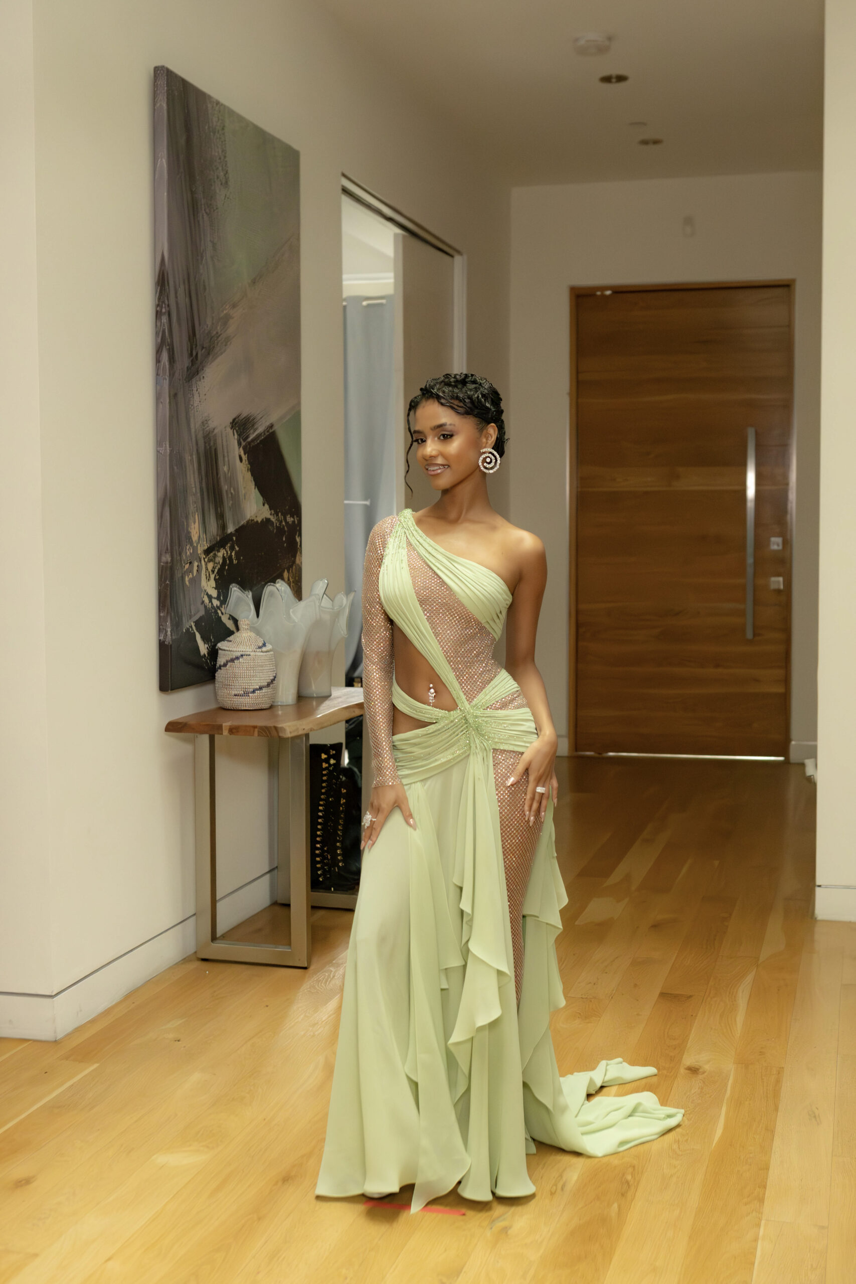 Tyla in Versace at The Grammys